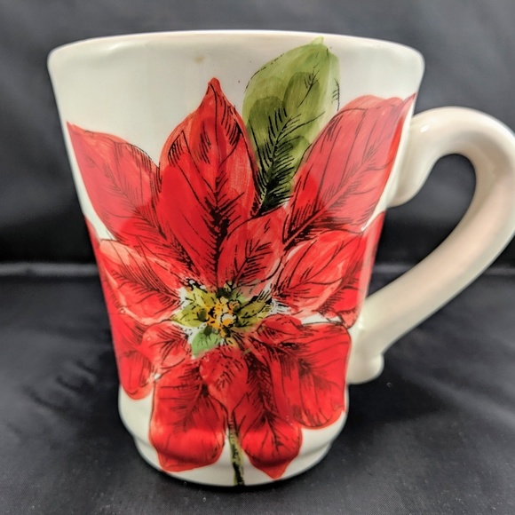 Maxcera | Dining | Sketch Poinsettia Mug Maxcera Handpainted | Poshmark